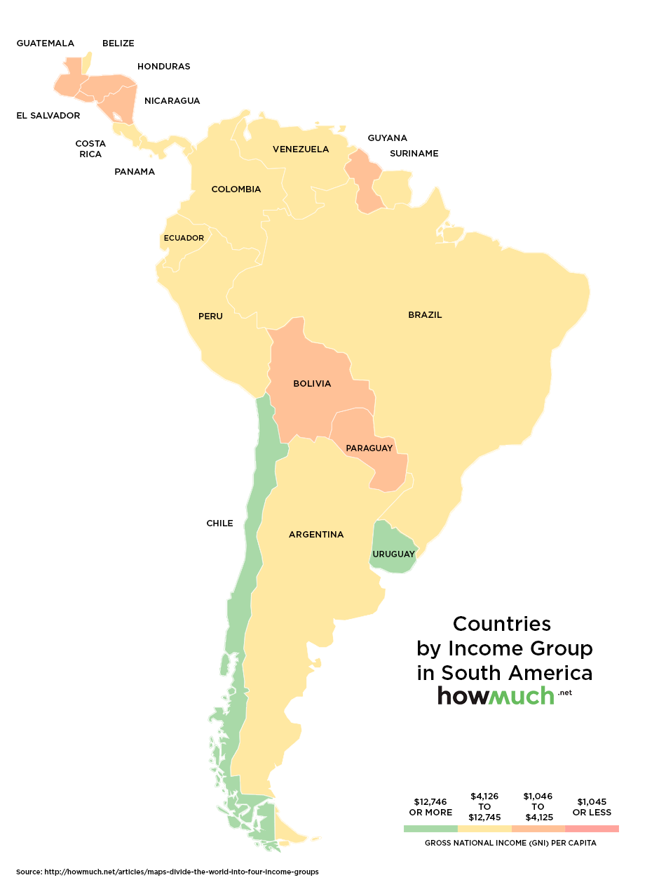 These Maps Divide the World into 4 Income Classes | HowMuch.net